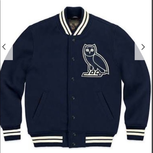 OVO | Jackets & Coats | Brand New Drake Ovo Varsity Jacket Navy Blue ...